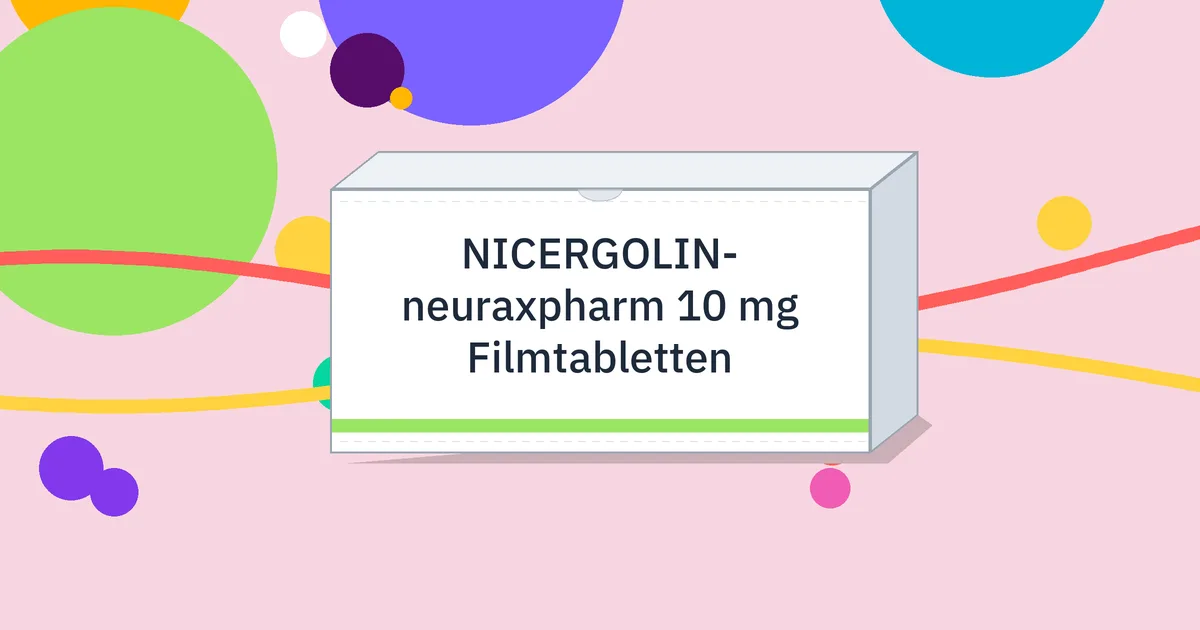 Symbolbild: Packung mit der Aufschrift NICERGOLIN-neuraxpharm 10 mg Filmtabletten (PZN 06616788) – Verfügbarkeit und Bezug in Apotheken in Frankfurt am Main
