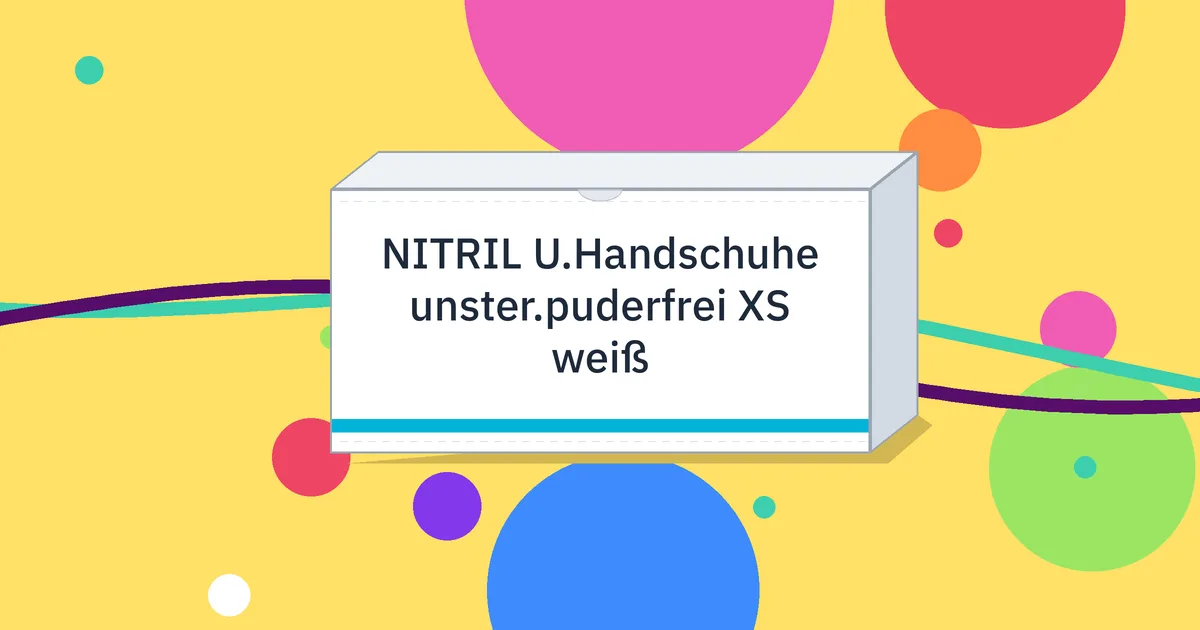 Symbolbild: Packung mit der Aufschrift NITRIL U.Handschuhe unster.puderfrei XS weiß (PZN 10761817) – Verfügbarkeit und Bezug in Apotheken in Frankfurt am Main