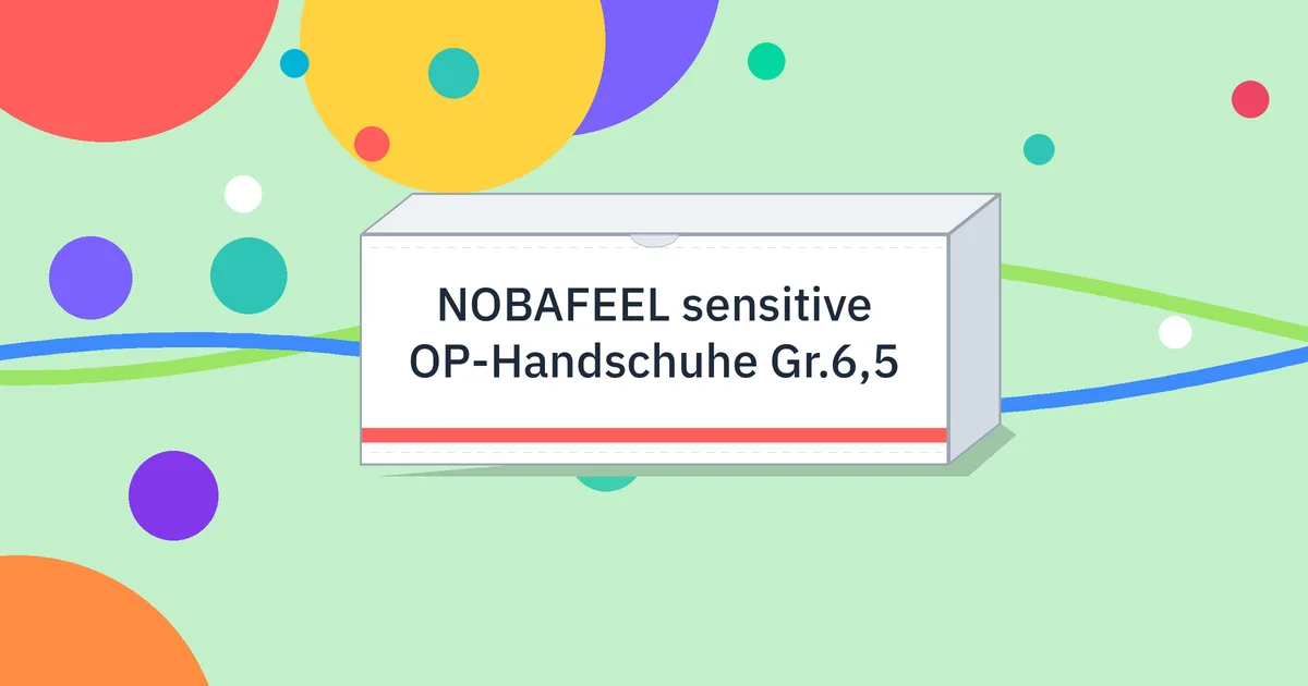 Symbolbild: Packung mit der Aufschrift NOBAFEEL sensitive OP-Handschuhe Gr.6,5 (PZN 06142296) – Verfügbarkeit und Bezug in Apotheken in Frankfurt am Main