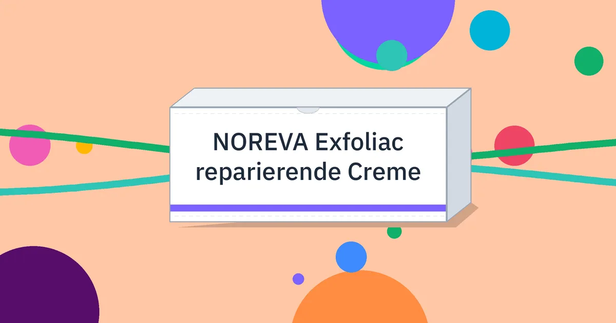 Symbolbild: Packung mit der Aufschrift NOREVA Exfoliac reparierende Creme (PZN 16698296) – Verfügbarkeit und Bezug in Apotheken in Frankfurt am Main