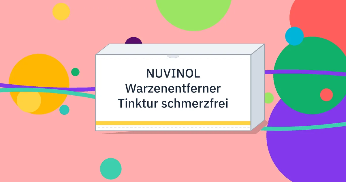 Symbolbild: Packung mit der Aufschrift NUVINOL Warzenentferner Tinktur schmerzfrei (PZN 19681681) – Verfügbarkeit und Bezug in Apotheken in Frankfurt am Main