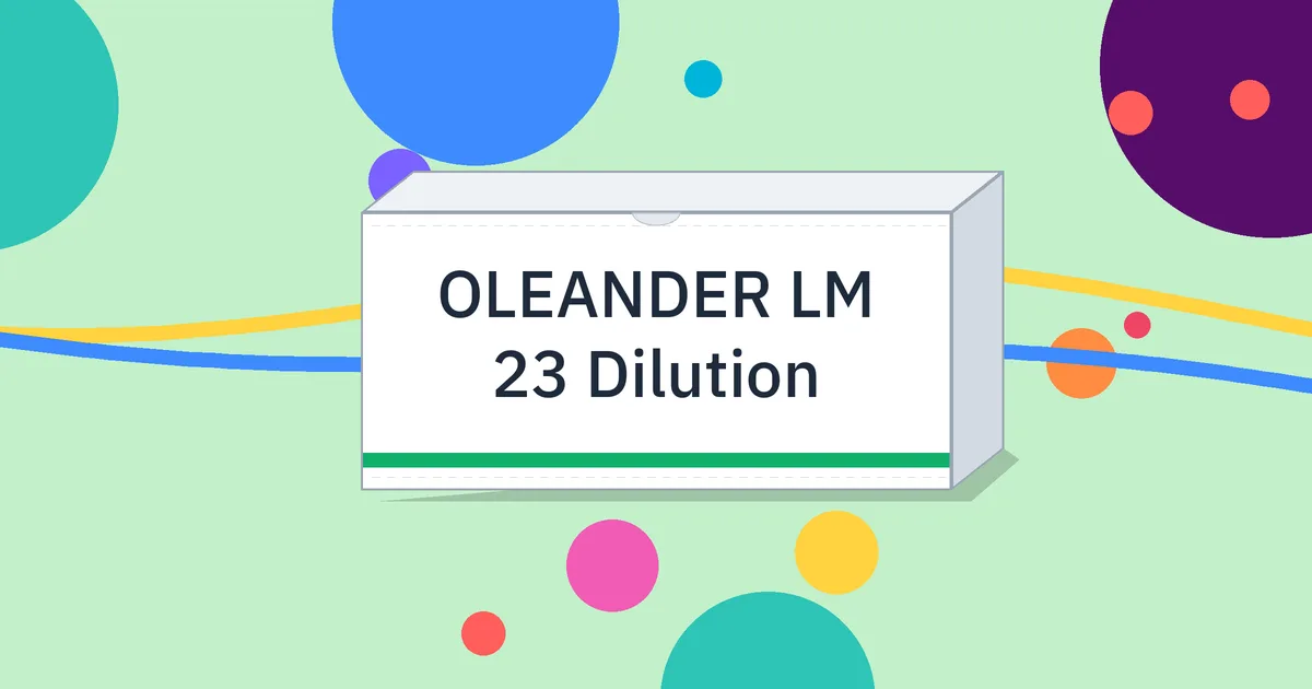 Symbolbild: Packung mit der Aufschrift OLEANDER LM 23 Dilution (PZN 12971358) – Verfügbarkeit und Bezug in Apotheken in Frankfurt am Main