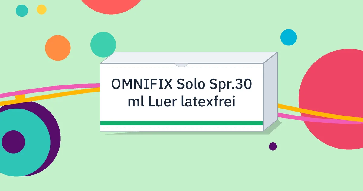Symbolbild: Packung mit der Aufschrift OMNIFIX Solo Spr.30 ml Luer latexfrei (PZN 00569987) – Verfügbarkeit und Bezug in Apotheken in Frankfurt am Main