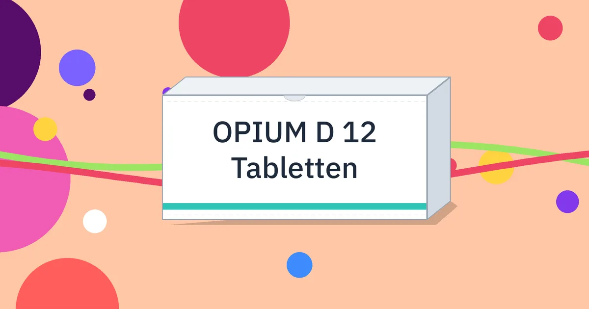 Symbolbild: Packung mit der Aufschrift OPIUM D 12 Tabletten (PZN 02634513) – Verfügbarkeit und Bezug in Apotheken in Frankfurt am Main