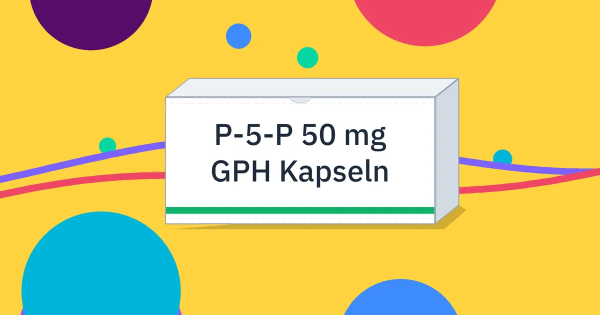 Symbolbild: Packung mit der Aufschrift P-5-P 50 mg GPH Kapseln (PZN 16935359) – Verfügbarkeit und Bezug in Apotheken in Frankfurt am Main