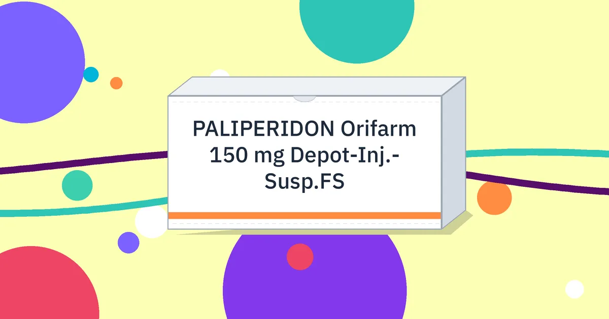 Symbolbild: Packung mit der Aufschrift PALIPERIDON Orifarm 150 mg Depot-Inj.-Susp.FS (PZN 18914663) – Verfügbarkeit und Bezug in Apotheken in Frankfurt am Main