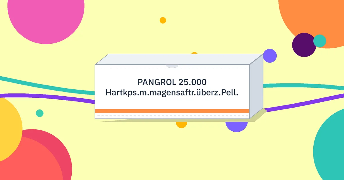 Symbolbild: Packung mit der Aufschrift PANGROL 25.000 Hartkps.m.magensaftr.überz.Pell. (PZN 04810670) – Verfügbarkeit und Bezug in Apotheken in Frankfurt am Main