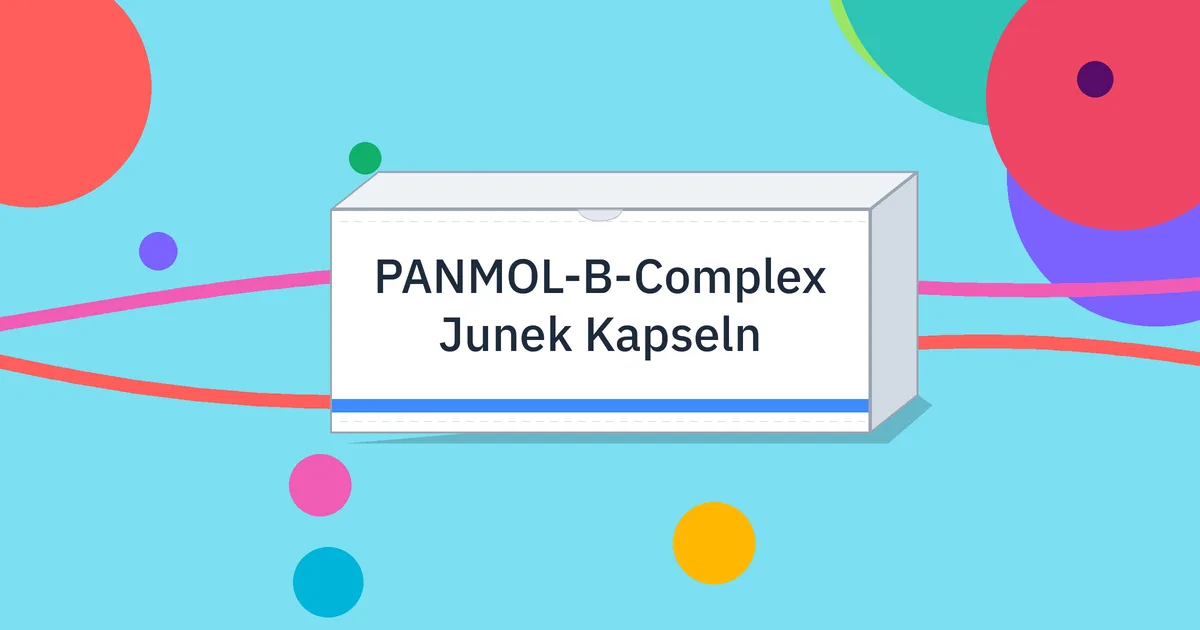 Symbolbild: Packung mit der Aufschrift PANMOL-B-Complex Junek Kapseln (PZN 00996643) – Verfügbarkeit und Bezug in Apotheken in Frankfurt am Main