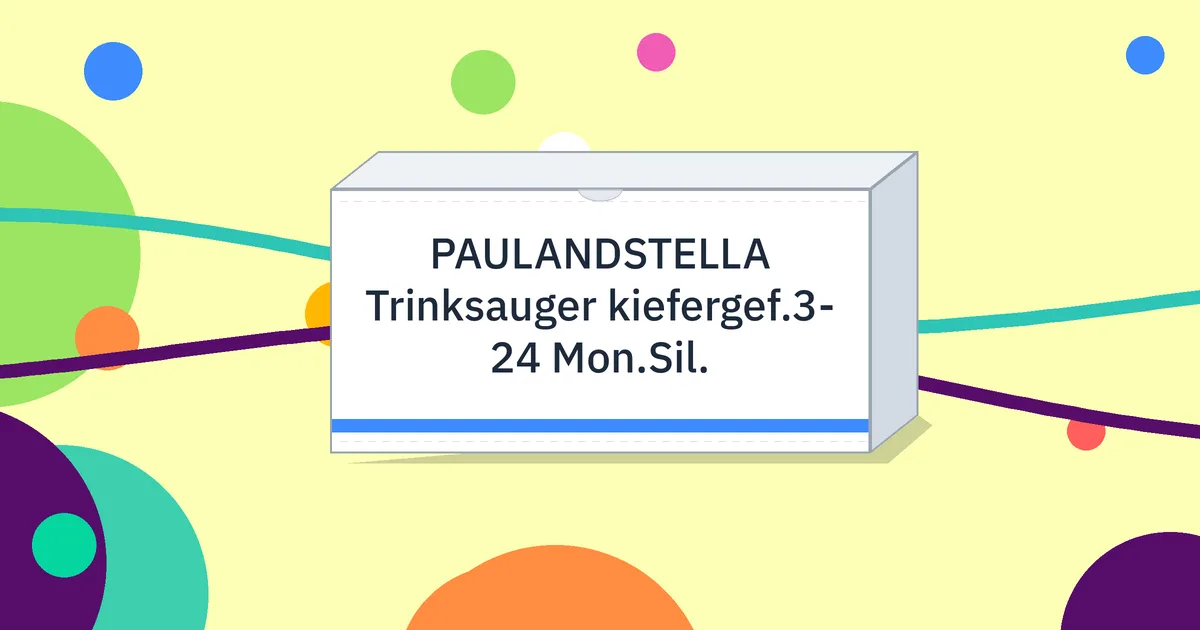 Symbolbild: Packung mit der Aufschrift PAULANDSTELLA Trinksauger kiefergef.3-24 Mon.Sil. (PZN 10348721) – Verfügbarkeit und Bezug in Apotheken in Frankfurt am Main