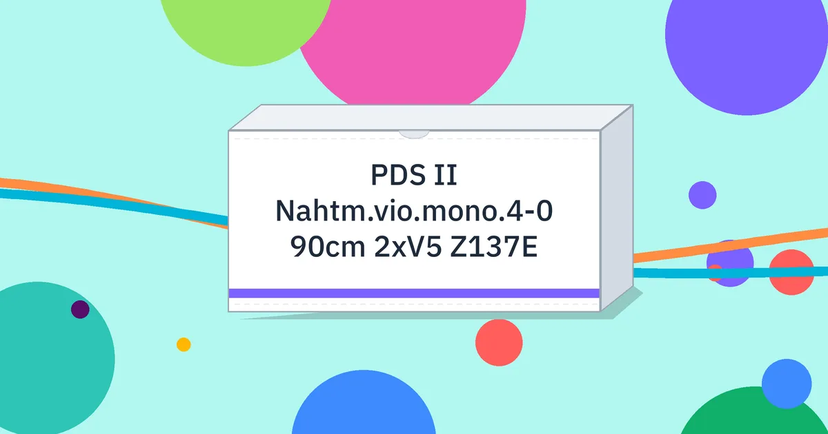Symbolbild: Packung mit der Aufschrift PDS II Nahtm.vio.mono.4-0 90cm 2xV5 Z137E (PZN 20897831) – Verfügbarkeit und Bezug in Apotheken in Frankfurt am Main