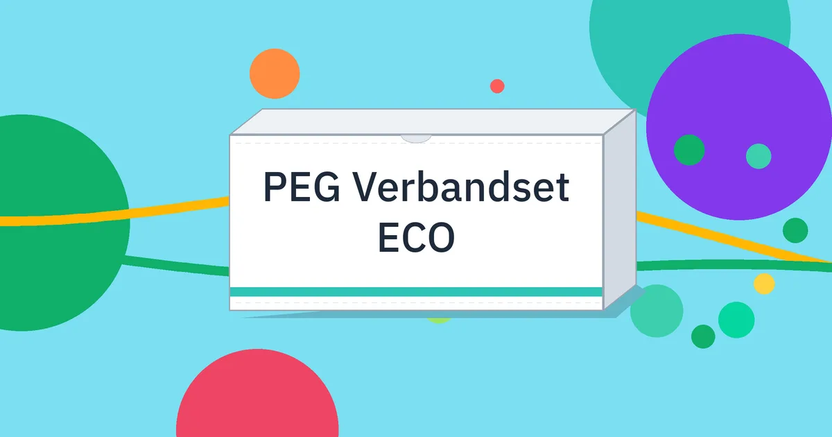 Symbolbild: Packung mit der Aufschrift PEG Verbandset ECO (PZN 10837762) – Verfügbarkeit und Bezug in Apotheken in Frankfurt am Main