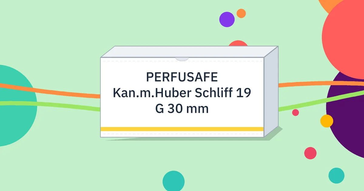 Symbolbild: Packung mit der Aufschrift PERFUSAFE Kan.m.Huber Schliff 19 G 30 mm (PZN 06556253) – Verfügbarkeit und Bezug in Apotheken in Frankfurt am Main