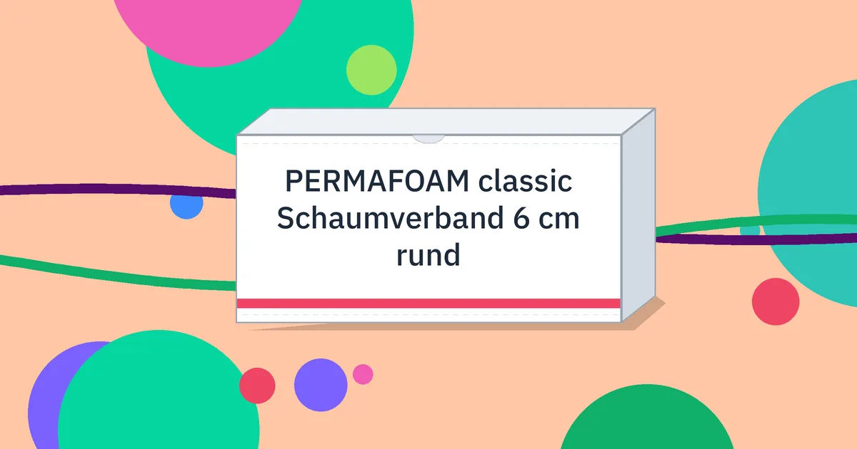 Symbolbild: Packung mit der Aufschrift PERMAFOAM classic Schaumverband 6 cm rund (PZN 20929258) – Verfügbarkeit und Bezug in Apotheken in Frankfurt am Main