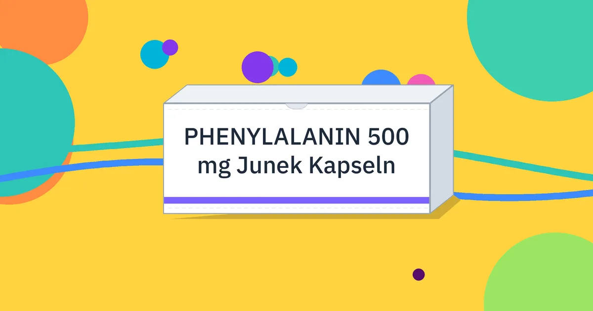 Symbolbild: Packung mit der Aufschrift PHENYLALANIN 500 mg Junek Kapseln (PZN 00135214) – Verfügbarkeit und Bezug in Apotheken in Frankfurt am Main
