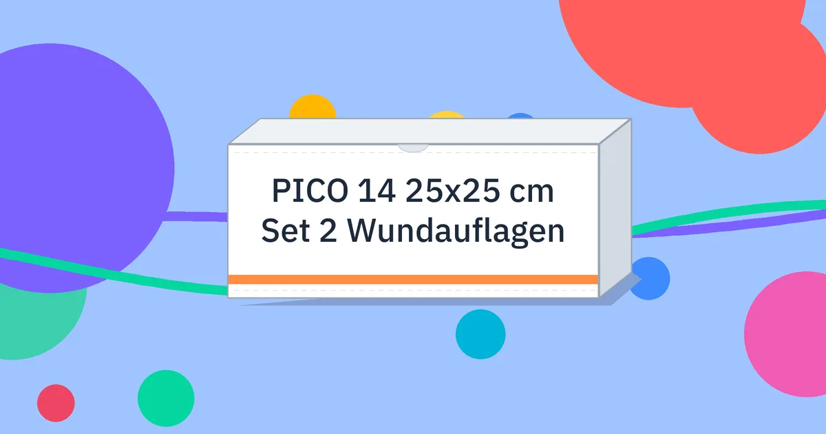 Symbolbild: Packung mit der Aufschrift PICO 14 25x25 cm Set 2 Wundauflagen (PZN 15261640) – Verfügbarkeit und Bezug in Apotheken in Frankfurt am Main