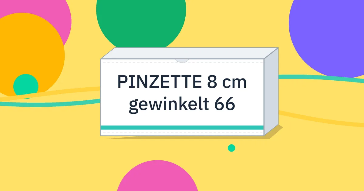 Symbolbild: Packung mit der Aufschrift PINZETTE 8 cm gewinkelt 66 (PZN 19283549) – Verfügbarkeit und Bezug in Apotheken in Frankfurt am Main