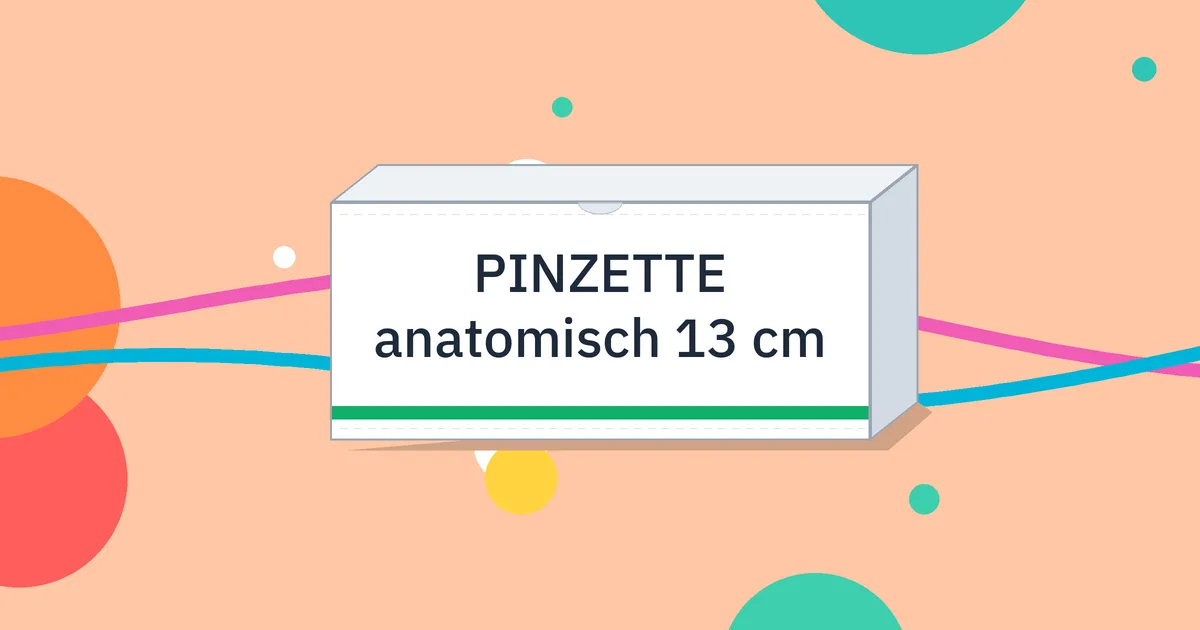Symbolbild: Packung mit der Aufschrift PINZETTE anatomisch 13 cm (PZN 01735040) – Verfügbarkeit und Bezug in Apotheken in Frankfurt am Main