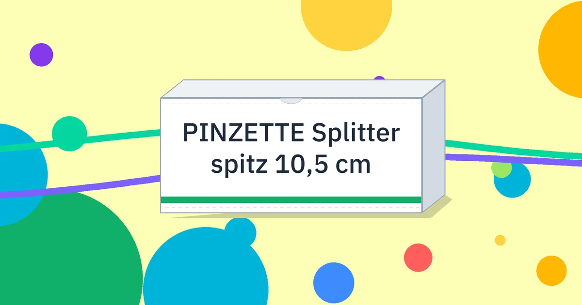 Symbolbild: Packung mit der Aufschrift PINZETTE Splitter spitz 10,5 cm (PZN 01967655) – Verfügbarkeit und Bezug in Apotheken in Frankfurt am Main