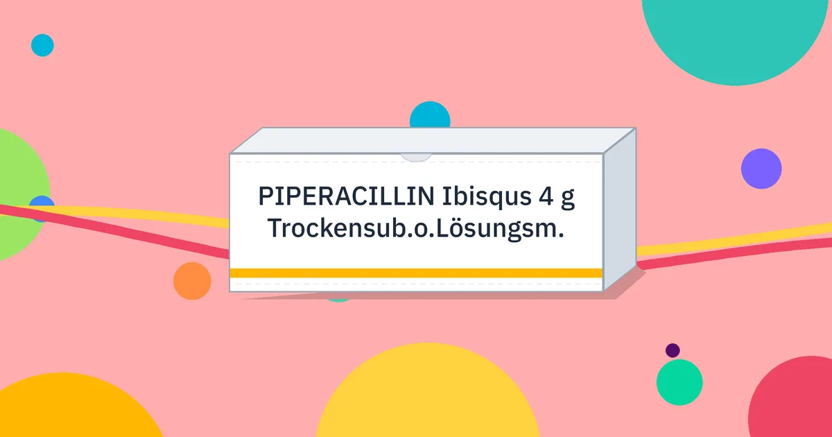 Symbolbild: Packung mit der Aufschrift PIPERACILLIN Ibisqus 4 g Trockensub.o.Lösungsm. (PZN 06721746) – Verfügbarkeit und Bezug in Apotheken in Frankfurt am Main