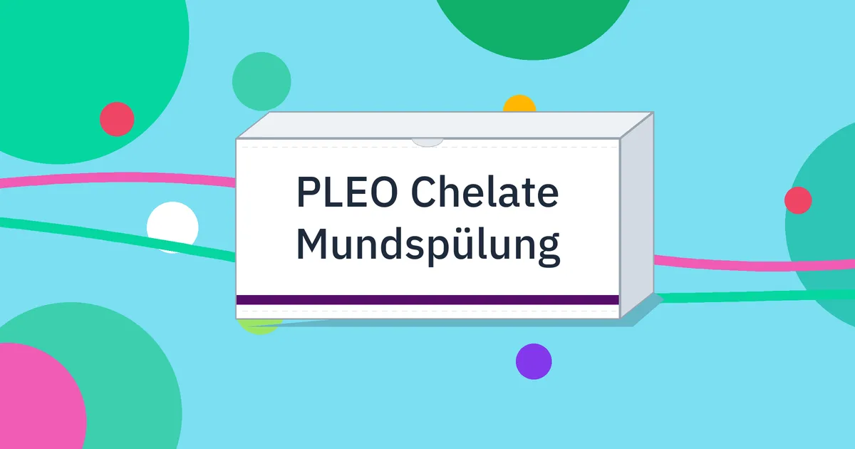 Symbolbild: Packung mit der Aufschrift PLEO Chelate Mundspülung (PZN 18230746) – Verfügbarkeit und Bezug in Apotheken in Frankfurt am Main