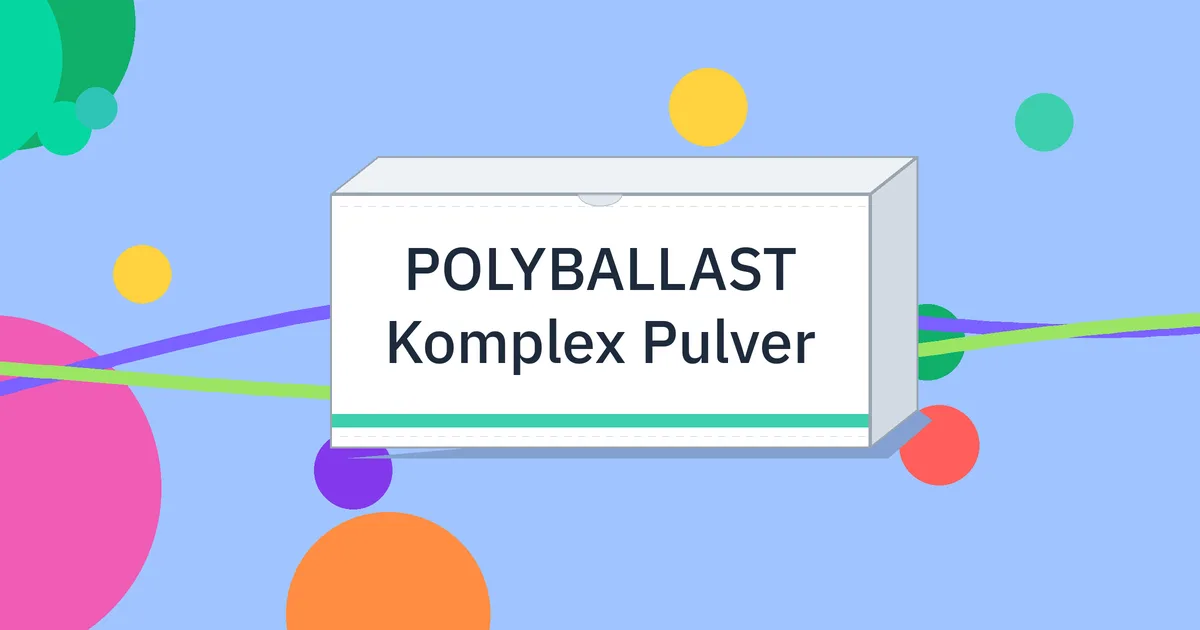 Symbolbild: Packung mit der Aufschrift POLYBALLAST Komplex Pulver (PZN 19184936) – Verfügbarkeit und Bezug in Apotheken in Frankfurt am Main