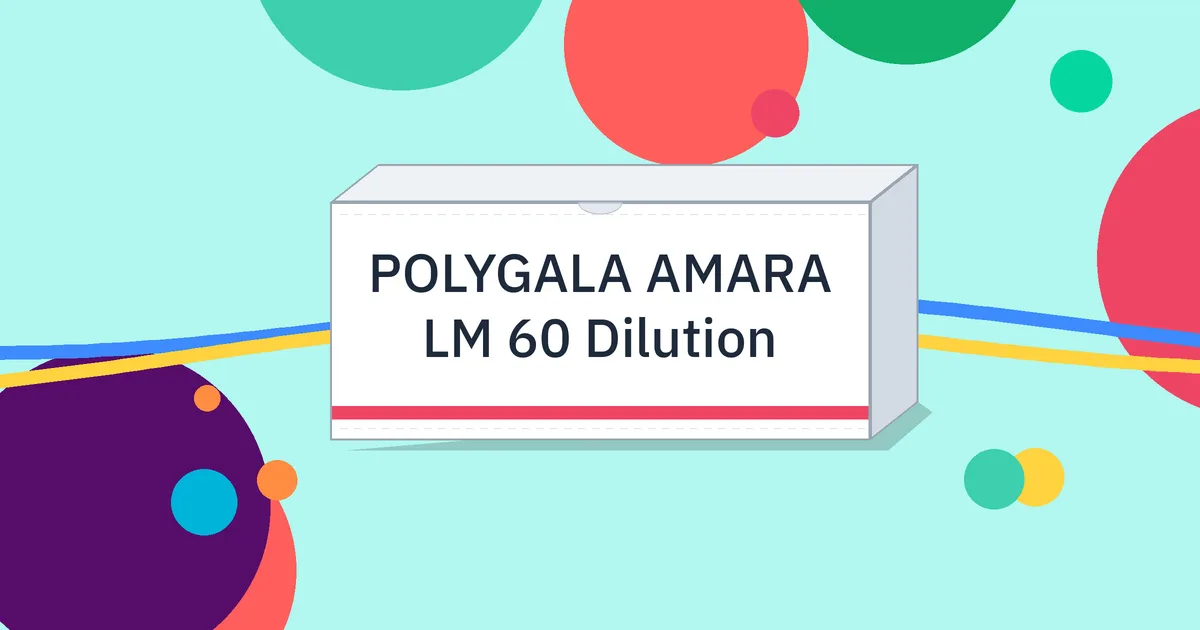 Symbolbild: Packung mit der Aufschrift POLYGALA AMARA LM 60 Dilution (PZN 13661720) – Verfügbarkeit und Bezug in Apotheken in Frankfurt am Main