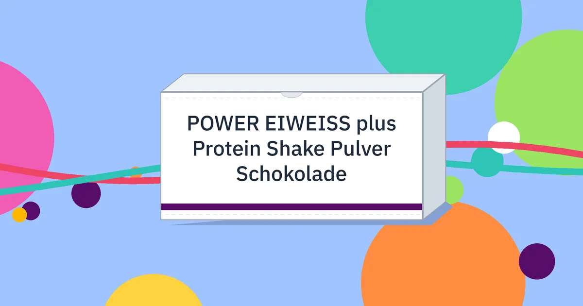 Symbolbild: Packung mit der Aufschrift POWER EIWEISS plus Protein Shake Pulver Schokolade (PZN 20166004) – Verfügbarkeit und Bezug in Apotheken in Frankfurt am Main