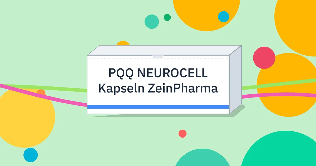 Symbolbild: Packung mit der Aufschrift PQQ NEUROCELL Kapseln ZeinPharma (PZN 17921715) – Verfügbarkeit und Bezug in Apotheken in Frankfurt am Main