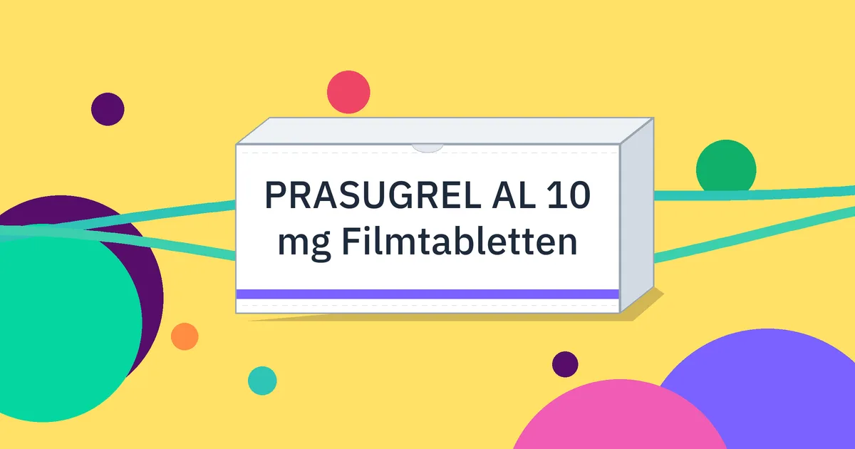 Symbolbild: Packung mit der Aufschrift PRASUGREL AL 10 mg Filmtabletten (PZN 14286566) – Verfügbarkeit und Bezug in Apotheken in Frankfurt am Main