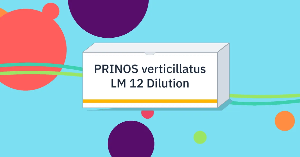 Symbolbild: Packung mit der Aufschrift PRINOS verticillatus LM 12 Dilution (PZN 13667958) – Verfügbarkeit und Bezug in Apotheken in Frankfurt am Main
