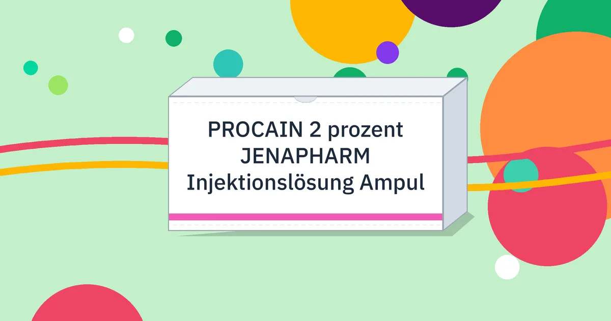 Symbolbild: Packung mit der Aufschrift PROCAIN 2 prozent JENAPHARM Injektionslösung Ampul (PZN 06342977) – Verfügbarkeit und Bezug in Apotheken in Frankfurt am Main