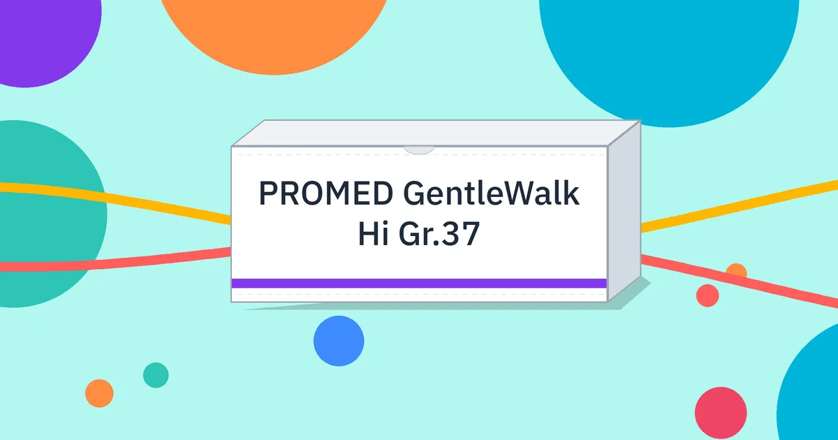 Symbolbild: Packung mit der Aufschrift PROMED GentleWalk Hi Gr.37 (PZN 07292833) – Verfügbarkeit und Bezug in Apotheken in Frankfurt am Main