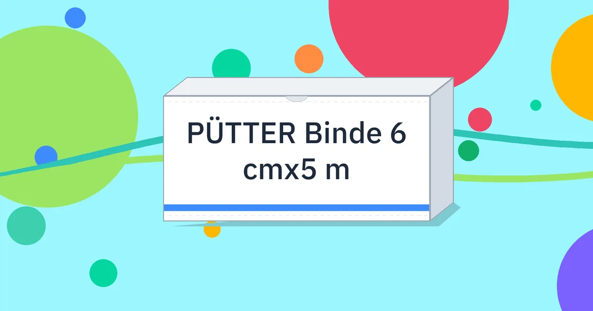 Symbolbild: Packung mit der Aufschrift PÜTTER Binde 6 cmx5 m (PZN 00805554) – Verfügbarkeit und Bezug in Apotheken in Frankfurt am Main