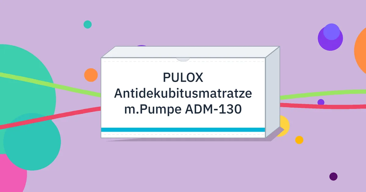 Symbolbild: Packung mit der Aufschrift PULOX Antidekubitusmatratze m.Pumpe ADM-130 (PZN 19176569) – Verfügbarkeit und Bezug in Apotheken in Frankfurt am Main