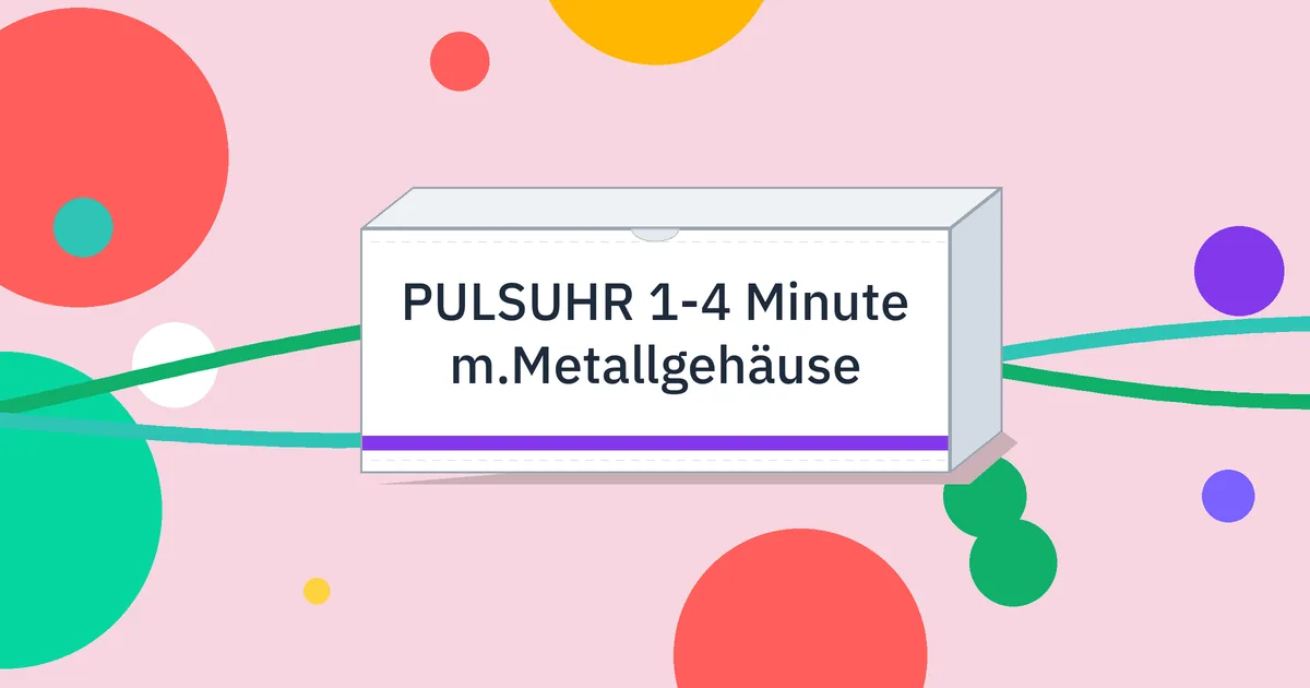 Symbolbild: Packung mit der Aufschrift PULSUHR 1-4 Minute m.Metallgehäuse (PZN 00759340) – Verfügbarkeit und Bezug in Apotheken in Frankfurt am Main