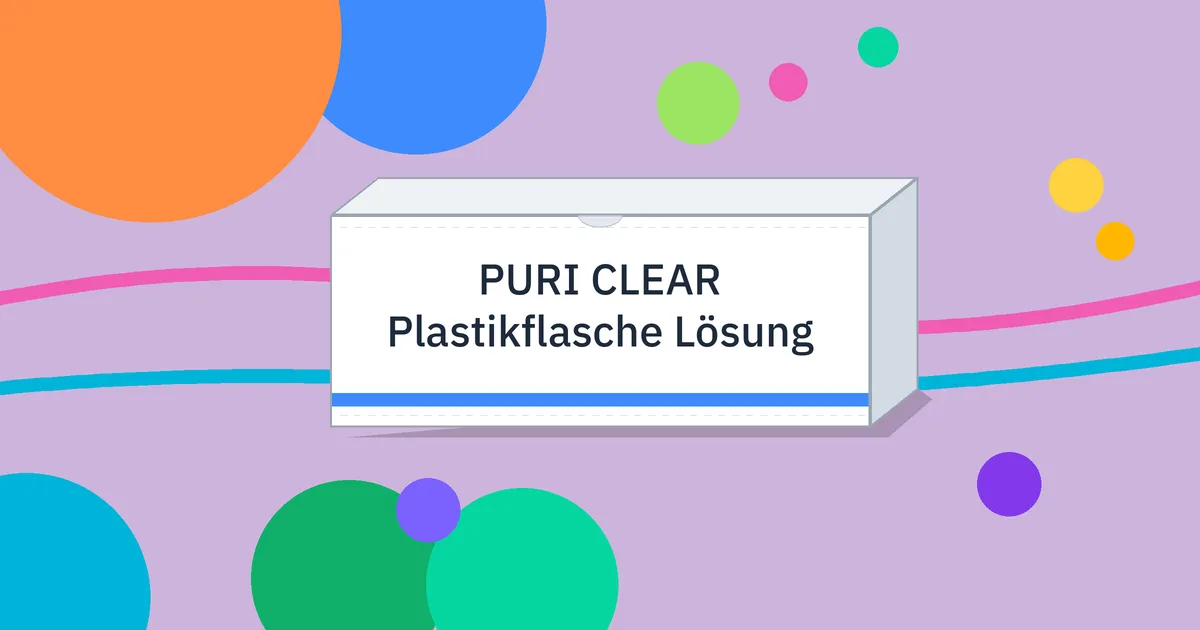 Symbolbild: Packung mit der Aufschrift PURI CLEAR Plastikflasche Lösung (PZN 07781963) – Verfügbarkeit und Bezug in Apotheken in Frankfurt am Main