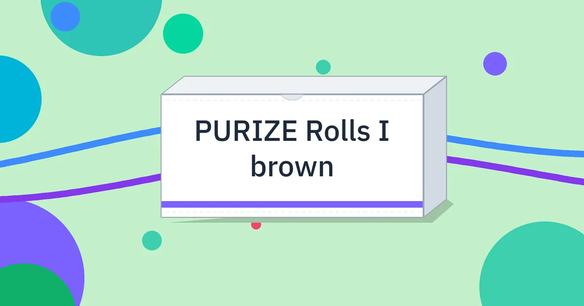 Symbolbild: Packung mit der Aufschrift PURIZE Rolls I brown (PZN 20294340) – Verfügbarkeit und Bezug in Apotheken in Frankfurt am Main