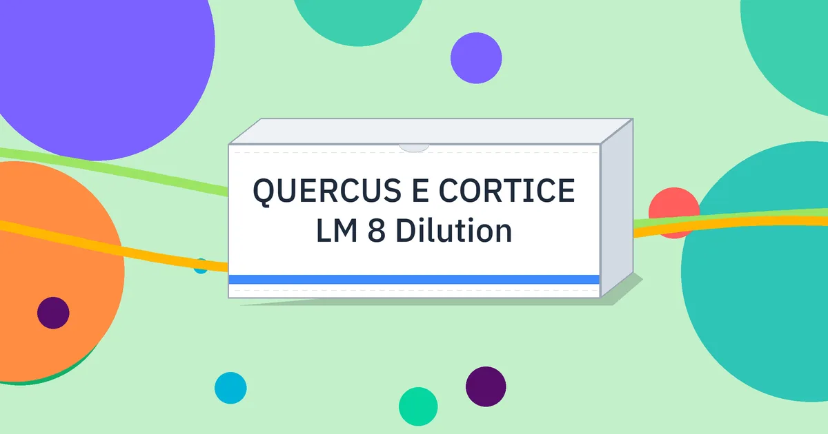 Symbolbild: Packung mit der Aufschrift QUERCUS E CORTICE LM 8 Dilution (PZN 13674094) – Verfügbarkeit und Bezug in Apotheken in Frankfurt am Main