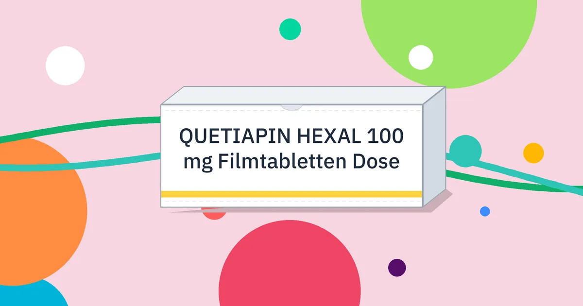 Symbolbild: Packung mit der Aufschrift QUETIAPIN HEXAL 100 mg Filmtabletten Dose (PZN 17420870) – Verfügbarkeit und Bezug in Apotheken in Frankfurt am Main