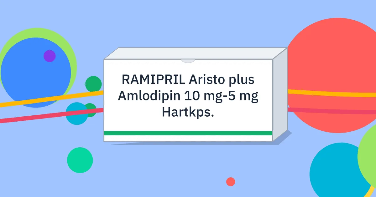 Symbolbild: Packung mit der Aufschrift RAMIPRIL Aristo plus Amlodipin 10 mg-5 mg Hartkps. (PZN 13886258) – Verfügbarkeit und Bezug in Apotheken in Frankfurt am Main