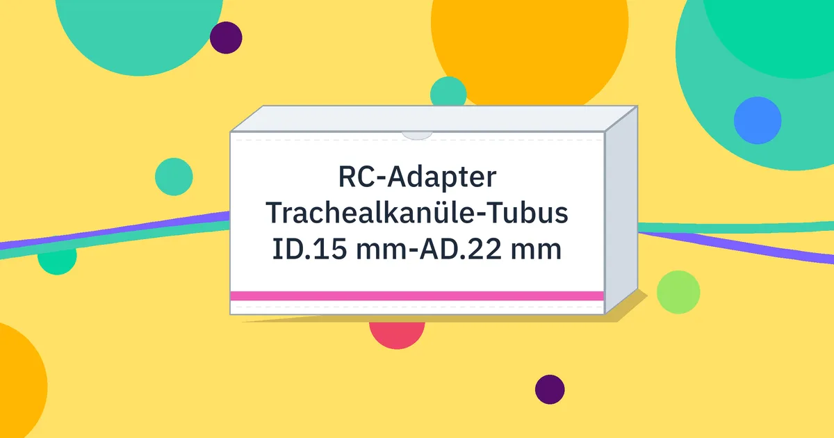 Symbolbild: Packung mit der Aufschrift RC-Adapter Trachealkanüle-Tubus ID.15 mm-AD.22 mm (PZN 16147892) – Verfügbarkeit und Bezug in Apotheken in Frankfurt am Main