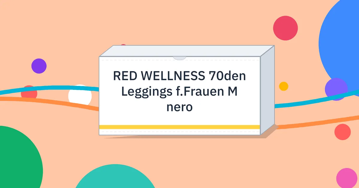 Symbolbild: Packung mit der Aufschrift RED WELLNESS 70den Leggings f.Frauen M nero (PZN 16174742) – Verfügbarkeit und Bezug in Apotheken in Frankfurt am Main