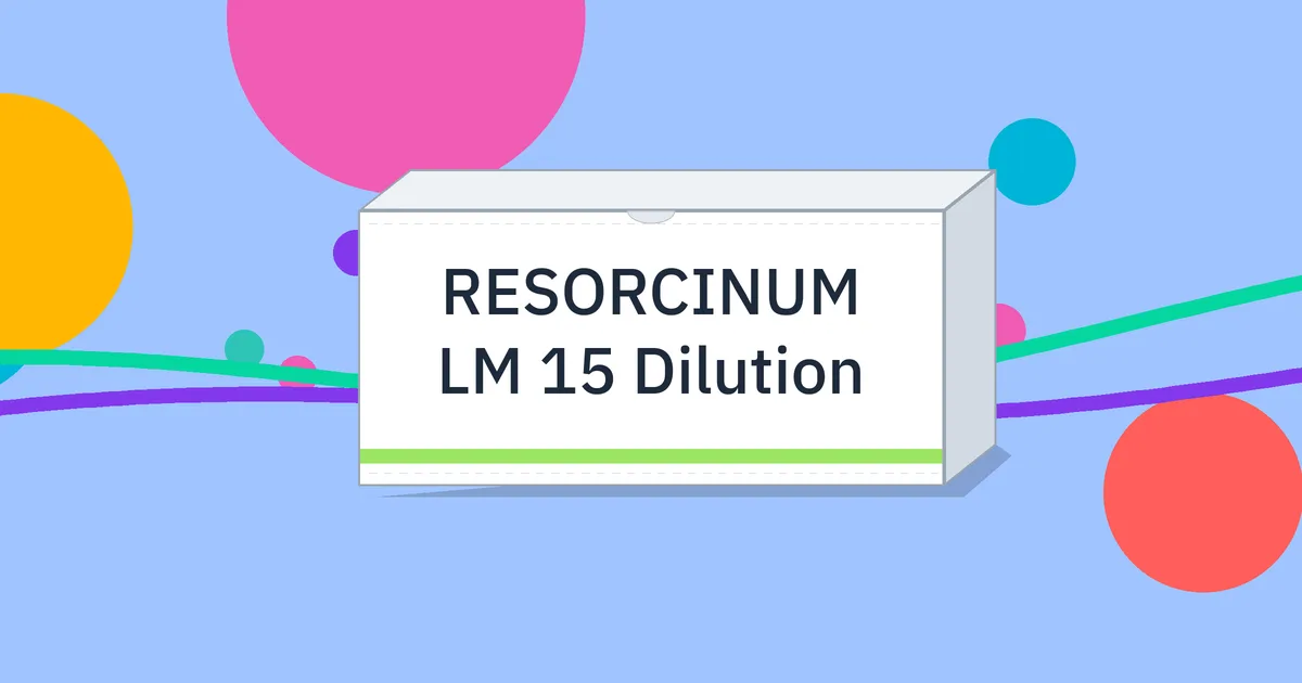 Symbolbild: Packung mit der Aufschrift RESORCINUM LM 15 Dilution (PZN 13047167) – Verfügbarkeit und Bezug in Apotheken in Frankfurt am Main