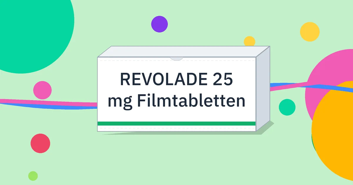 Symbolbild: Packung mit der Aufschrift REVOLADE 25 mg Filmtabletten (PZN 16824128) – Verfügbarkeit und Bezug in Apotheken in Frankfurt am Main