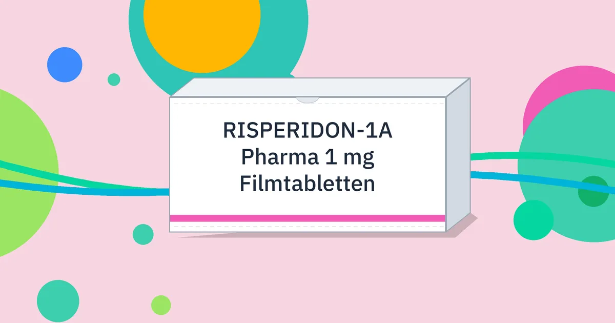 Symbolbild: Packung mit der Aufschrift RISPERIDON-1A Pharma 1 mg Filmtabletten (PZN 05956944) – Verfügbarkeit und Bezug in Apotheken in Frankfurt am Main