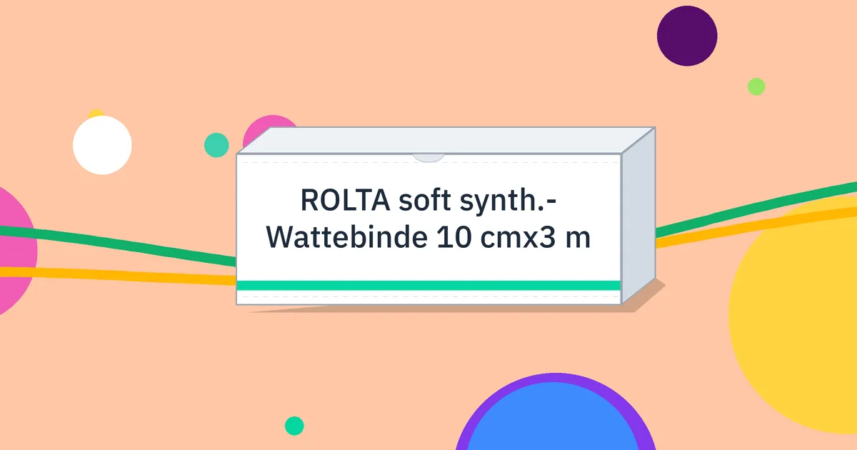 Symbolbild: Packung mit der Aufschrift ROLTA soft synth.-Wattebinde 10 cmx3 m (PZN 17894295) – Verfügbarkeit und Bezug in Apotheken in Frankfurt am Main
