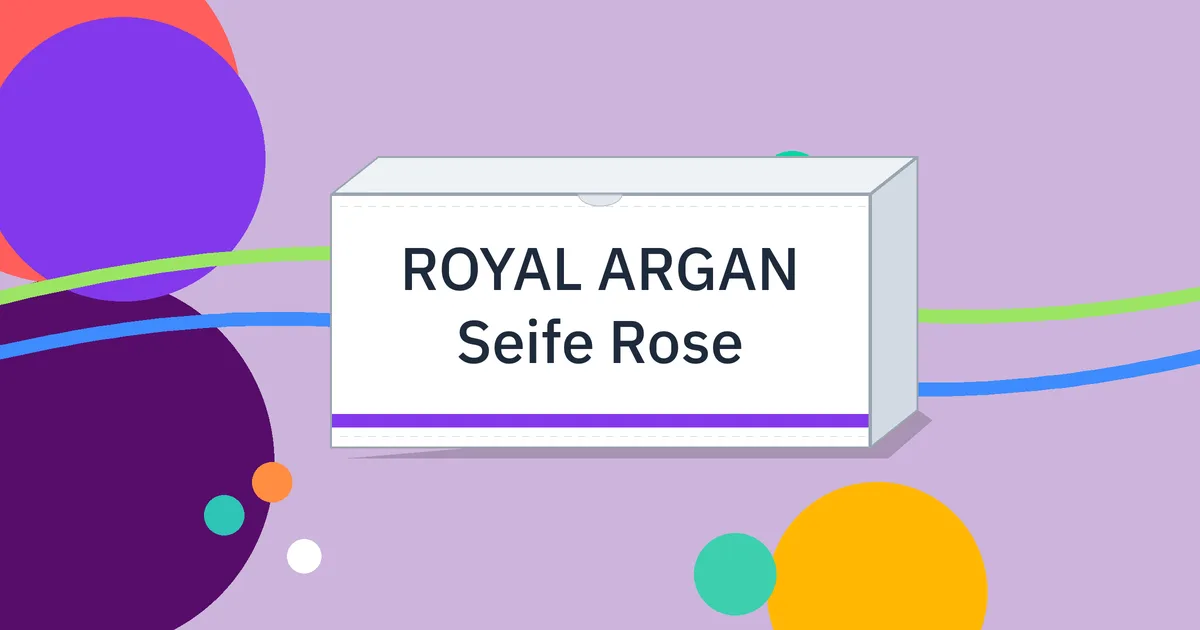Symbolbild: Packung mit der Aufschrift ROYAL ARGAN Seife Rose (PZN 16142133) – Verfügbarkeit und Bezug in Apotheken in Frankfurt am Main