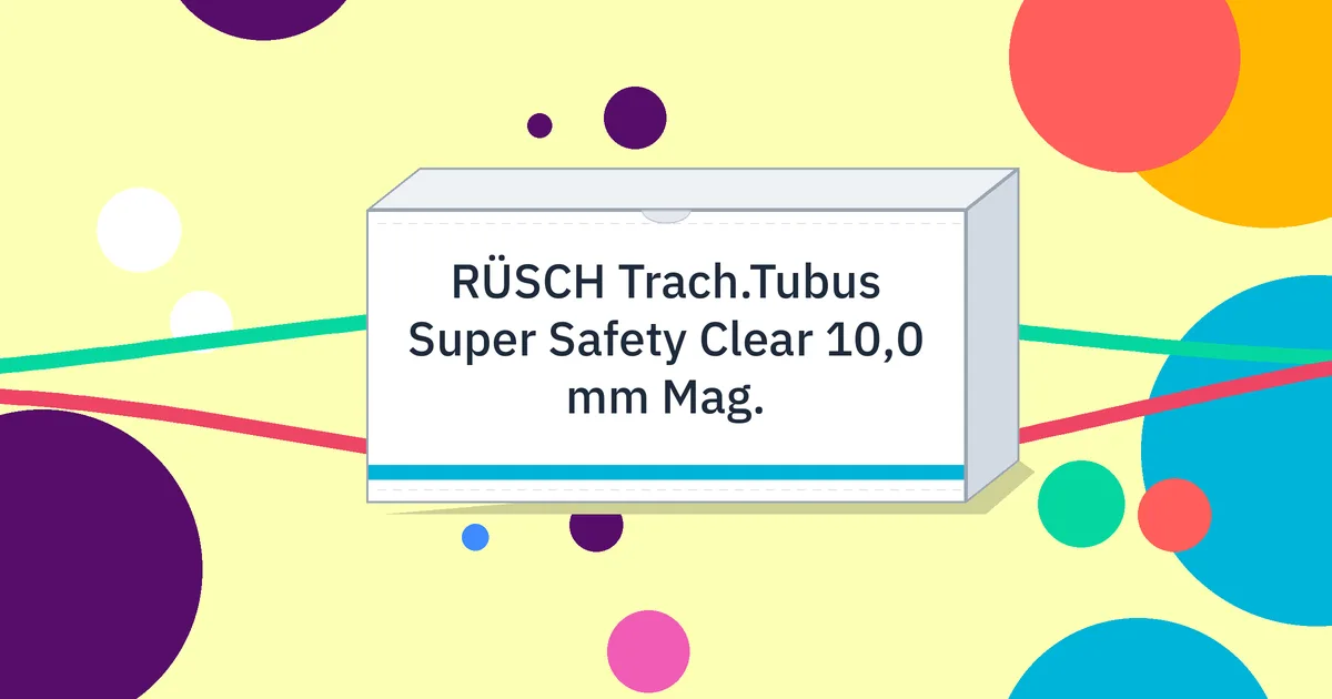 Symbolbild: Packung mit der Aufschrift RÜSCH Trach.Tubus Super Safety Clear 10,0 mm Mag. (PZN 04248398) – Verfügbarkeit und Bezug in Apotheken in Frankfurt am Main