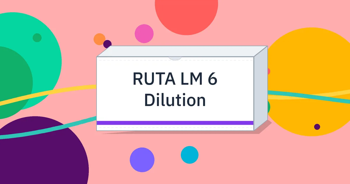 Symbolbild: Packung mit der Aufschrift RUTA LM 6 Dilution (PZN 02603582) – Verfügbarkeit und Bezug in Apotheken in Frankfurt am Main
