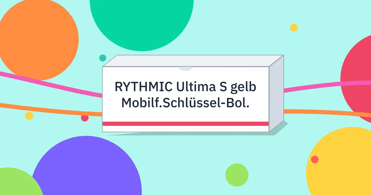 Symbolbild: Packung mit der Aufschrift RYTHMIC Ultima S gelb Mobilf.Schlüssel-Bol. (PZN 18786627) – Verfügbarkeit und Bezug in Apotheken in Frankfurt am Main